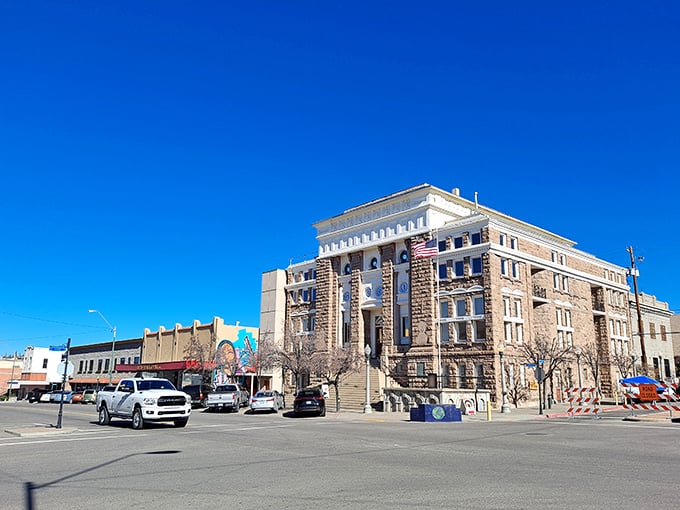 Main Street stretches through this mining town where mountain air still carries echoes of pickaxe prosperity.