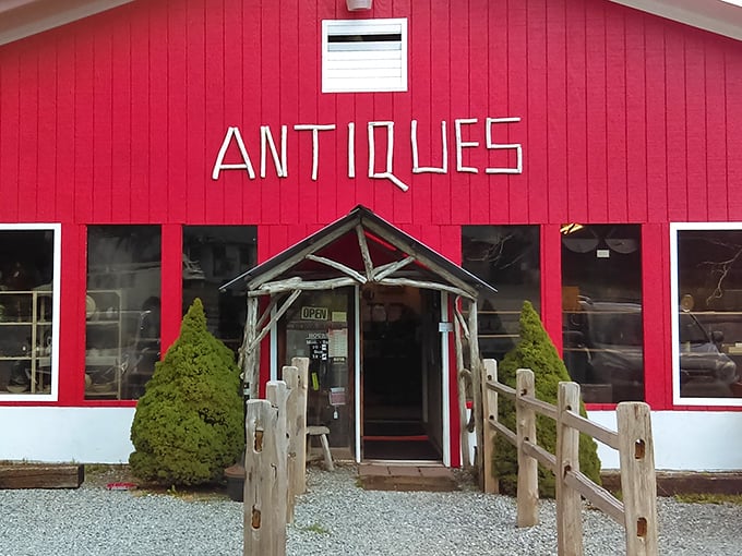 That rustic entrance with its wooden posts feels like stepping into a simpler time—with credit card acceptance.