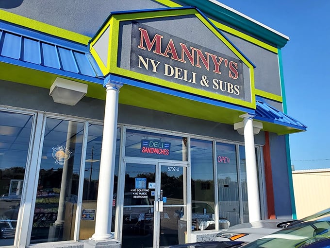 Behind this vibrant storefront, authentic deli traditions thrive in the South, proving good food knows no geographic boundaries.