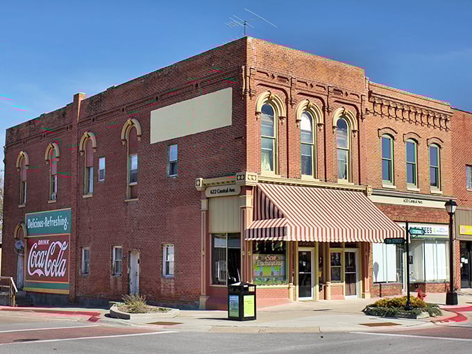 The storefronts of Nebraska City welcome shoppers with awnings and character – all part of a town where retirement dollars stretch surprisingly far.