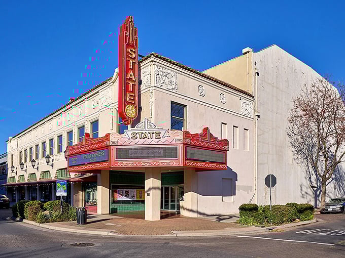 Classic theater architecture stands as a testament to this town's enduring small-town values.