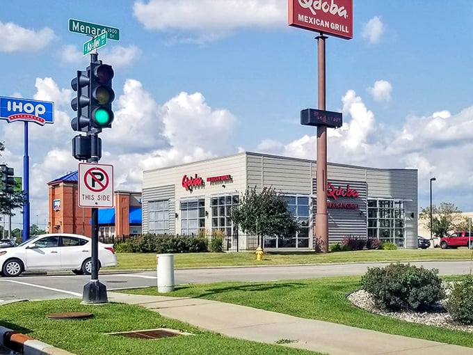 This commercial district shows why Oshkosh residents never complain about "nothing to do" – everything they need is right here.