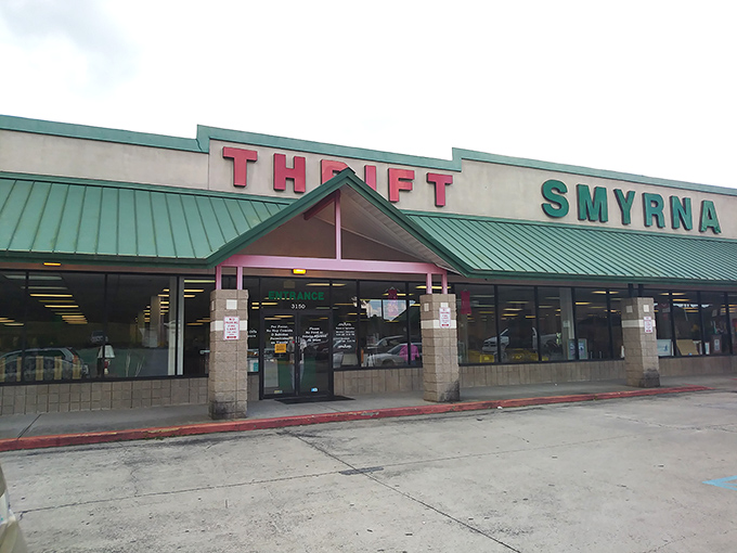 With an entrance this inviting, Smyrna Thrift Store makes bargain hunting feel like visiting old friends. 