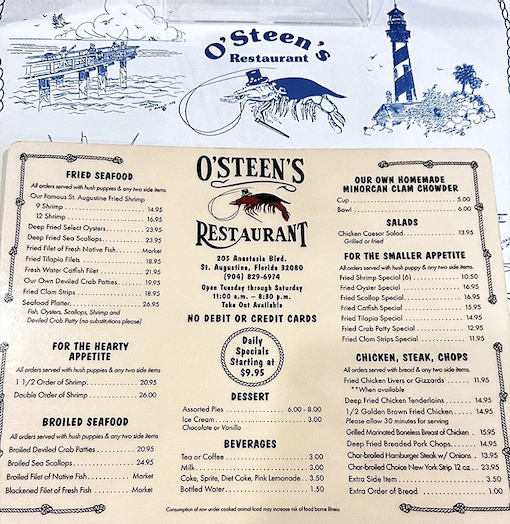 The menu at O'Steen's is like a greatest hits album of coastal Florida cuisine—every track is a chart-topper.