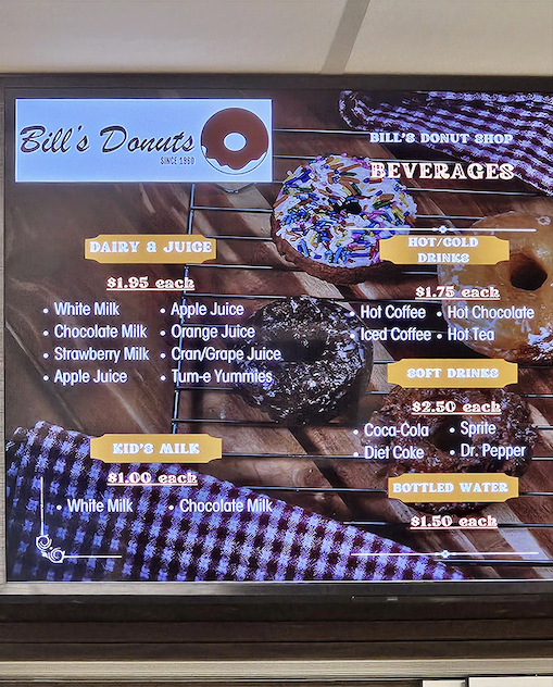 The menu board is a beautiful simplicity – no avocado toast or deconstructed pastries here, just honest beverages to accompany your circular masterpiece.
