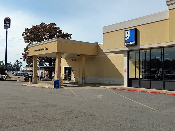 The donation drive-thru at Benton's Goodwill—where your castoffs begin their journey to becoming someone else's treasure. No reservations required!