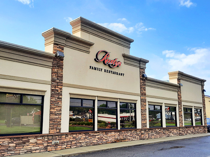 The iconic Rudy's sign welcomes hungry travelers with a promise that's kept with every bite – unpretentious excellence served daily.
