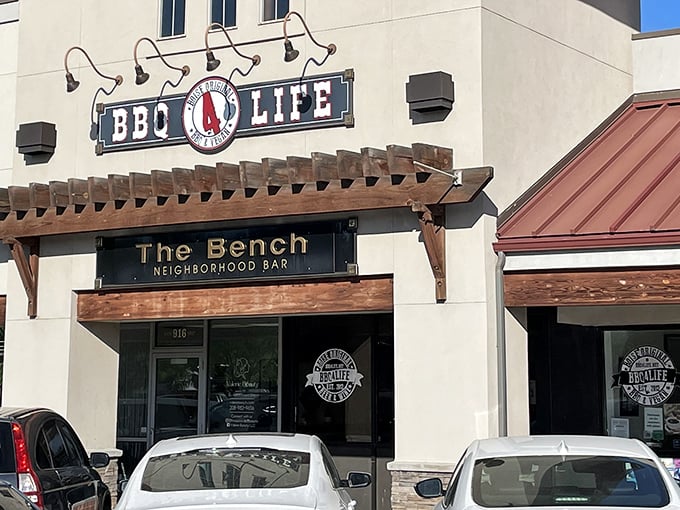 The unassuming exterior of BBQ4LIFE belies the flavor explosion waiting inside. That wooden pergola has witnessed countless barbecue pilgrimages.