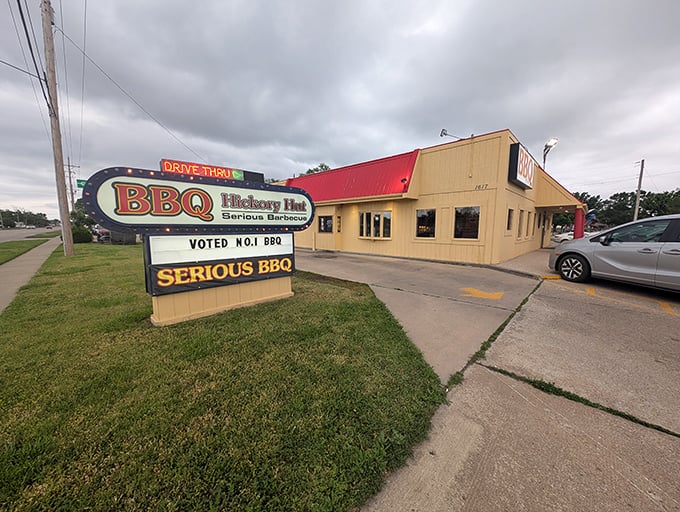 The barbecue beacon of Salina! That red roof and simple "BBQ" sign is like a smoke signal to hungry travelers on I-70. 