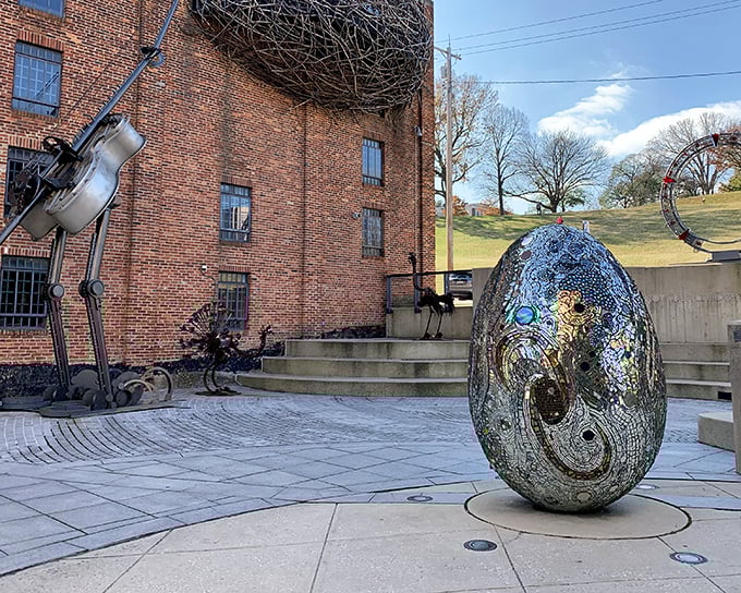 The museum's exterior gleams with a mesmerizing mosaic that transforms with the sunlight—architectural jazz that sets the perfect tone for the wonderland within.