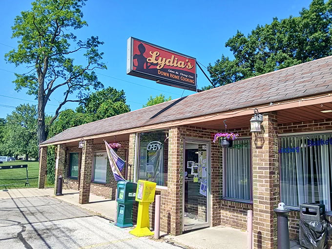 The unassuming brick exterior of Lydia's might not stop traffic, but locals know this modest façade hides culinary treasures worth traveling miles for.