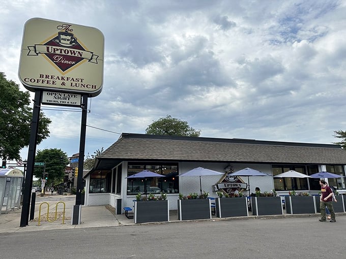 Summer brings outdoor seating to this breakfast institution, where purple umbrellas stand guard over plates of morning magic on Hennepin Avenue.