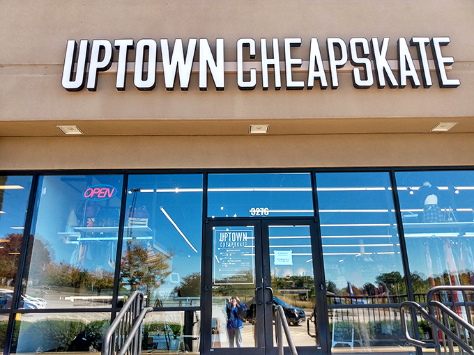The unassuming storefront belies the fashion wonderland within. Like finding a portal to designer heaven tucked between a sandwich shop and cell phone store.