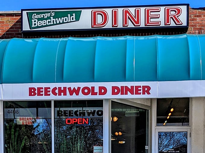 The classic red and turquoise exterior isn't just retro-cool – it's a time portal to when conversation trumped cell phones and calories didn't count.