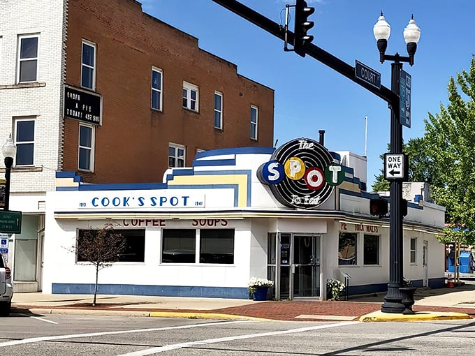 Standing proudly on the corner since the mid-20th century, The Spot's Art Deco façade is a time capsule of Americana that's survived fast food invasions.