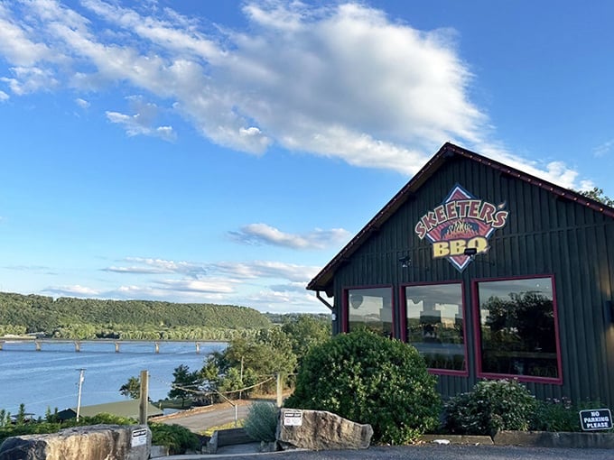 Perched majestically above the Susquehanna River, Skeeter's green exterior promises what every BBQ pilgrim seeks: smoke, meat, and a view worth writing home about.