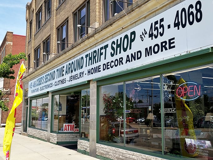 The iconic green awning of Cobb's beckons bargain hunters like a lighthouse for the thrifty. Erie's favorite treasure hunt begins here!