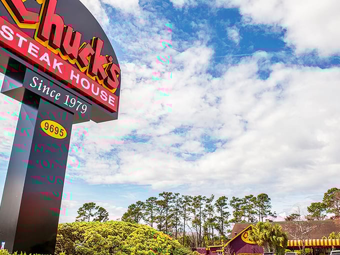 "Since 1979" – when disco was dying and Chuck's steaks were just getting started on their legendary run.