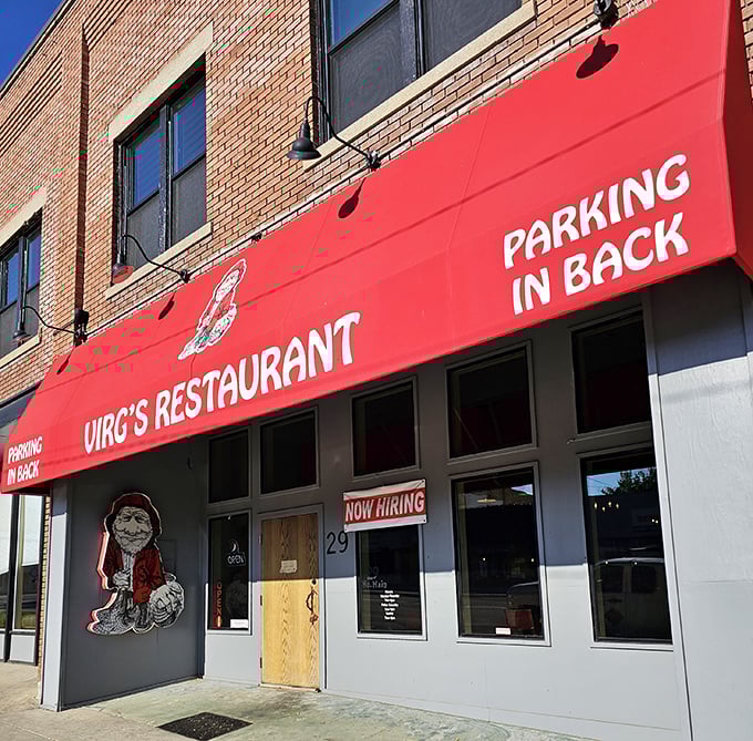 "Parking in Back" isn't just practical advice—it's your first clue that Virg's focuses on what matters: the food waiting inside those unassuming doors.