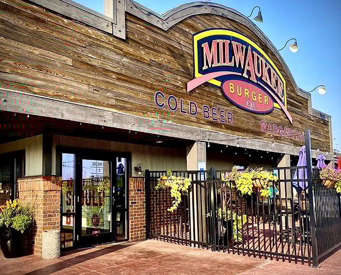 "COLD BEER" and "MARGARITAS" aren't just words on this sign—they're sacred promises kept daily at this Eau Claire hotspot.