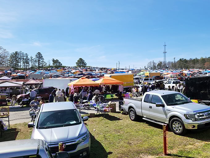The parking lot tells the story—this isn't just shopping, it's an event that draws crowds from across Alabama and beyond.
