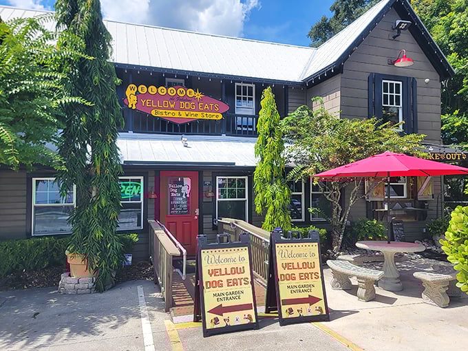 The little black house with the bright red door isn't just a restaurant—it's a portal to barbecue nirvana in Windermere.