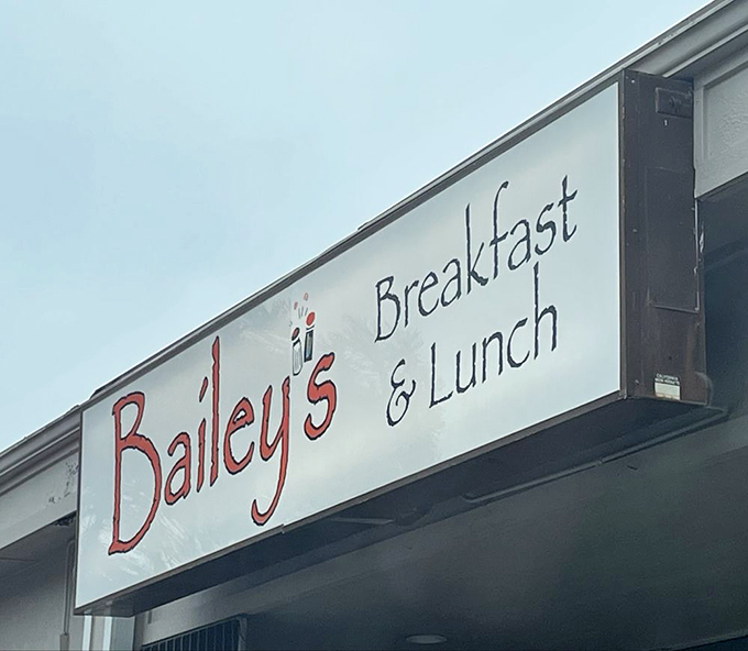No fancy frills needed – just a straightforward sign that says exactly what you'll find inside: honest-to-goodness breakfast and lunch worth writing home about.