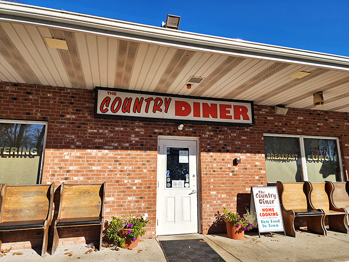 The unassuming brick exterior of The Country Diner hides culinary treasures within – like finding an Oscar winner at your local community theater.
