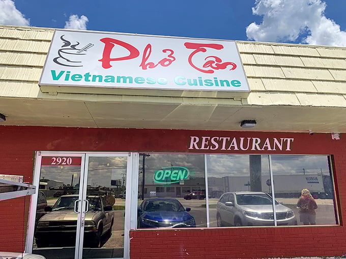 The unassuming red brick exterior of Pho Tan hides culinary treasures within. Like finding a diamond in a strip mall setting.