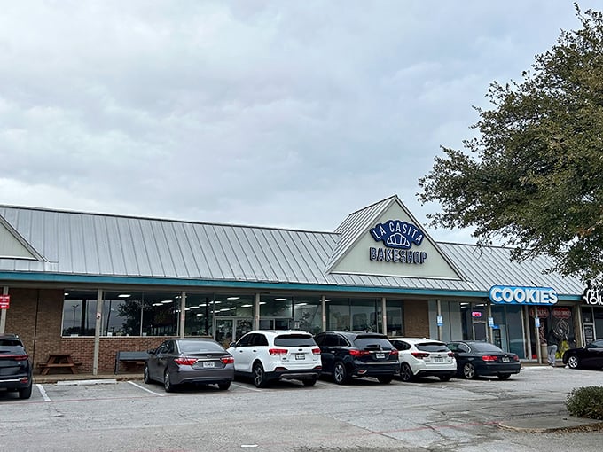 La Casita Bakeshop's modest strip mall exterior is the culinary equivalent of Clark Kent – unassuming until you discover what's inside.