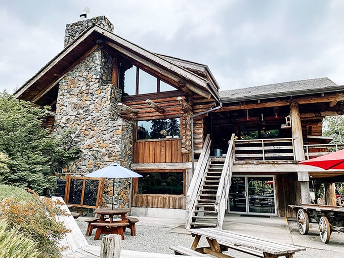Like a lumberjack’s dream come to life, Camp 18’s massive stone-and-timber lodge welcomes hungry travelers with rustic charm and Paul Bunyan-sized portions.