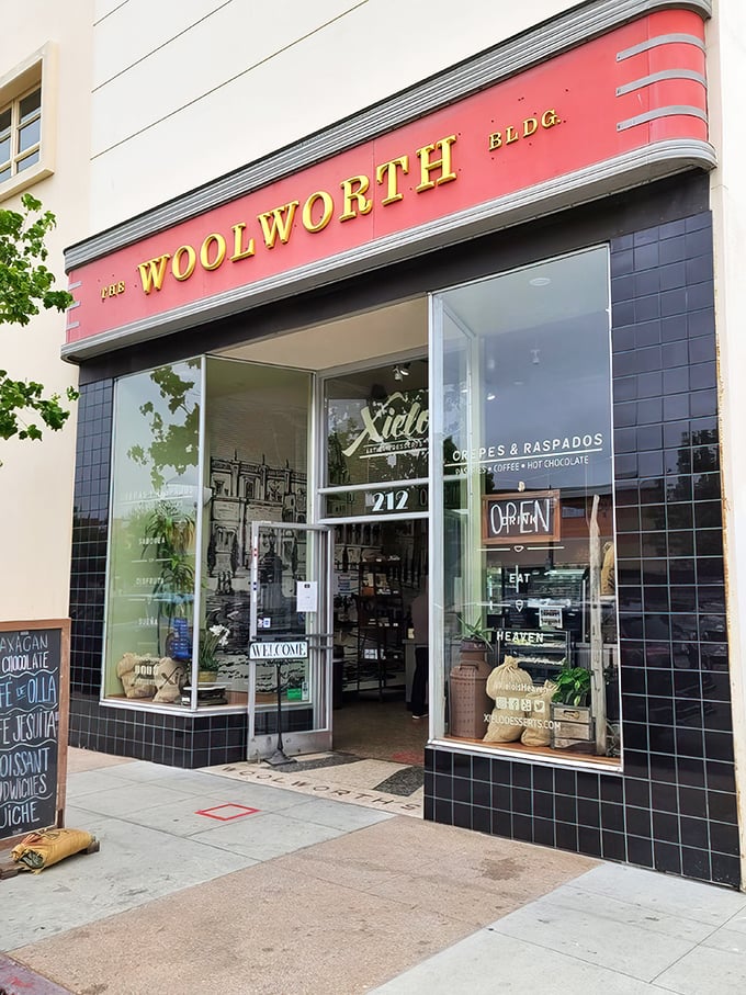 The historic Woolworth Building in downtown Oxnard houses this sweet sanctuary. That iconic red marquee isn't just signage—it's a beacon for dessert pilgrims.