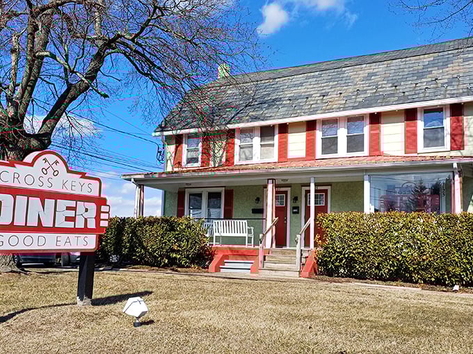 Cross Keys Diner’s bright red sign shines along Doylestown’s roads, a welcoming beacon for comfort food lovers.
