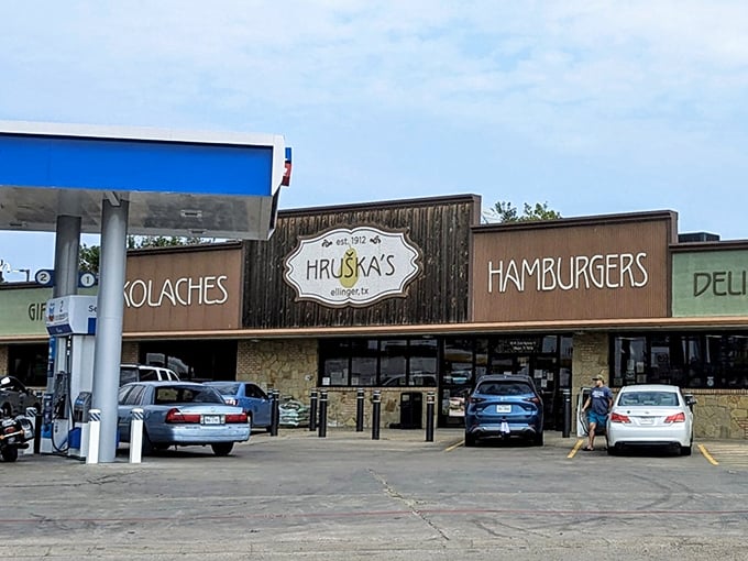 The unassuming exterior of Hruška's might fool you, but locals know this gas station hides Czech pastry treasures worth every mile of the detour.