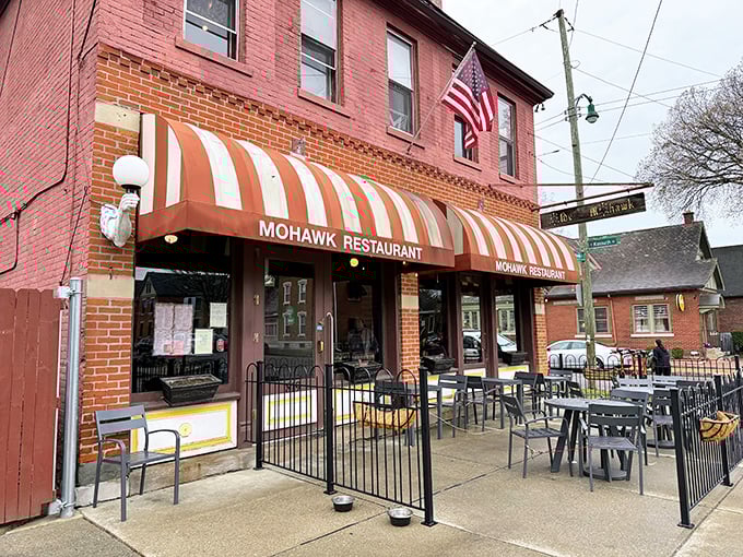 The Old Mohawk's exterior whispers "neighborhood spot" but inside lurks Ohio's best-kept meatloaf secret.
