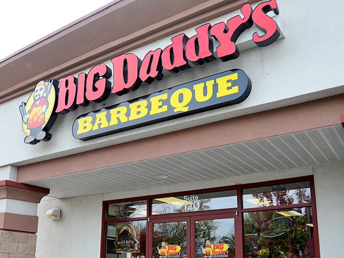 The iconic Big Daddy's BBQ sign promises smoky delights within. Like a beacon for hungry travelers, it signals your barbecue journey is about to begin.