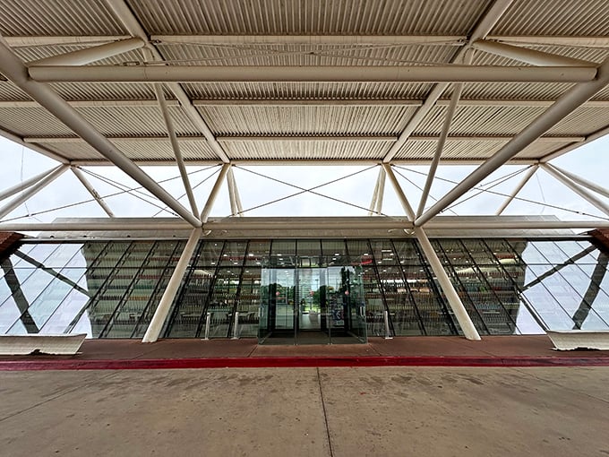 The architectural marvel that is POPS 66 stands like a modernist sculpture against Oklahoma's big sky, proving roadside attractions can be both retro and revolutionary.