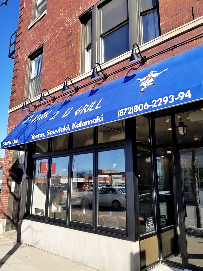 That blue awning on Clark Street isn't just a sign—it's a portal to the Mediterranean hiding in plain sight in Andersonville.