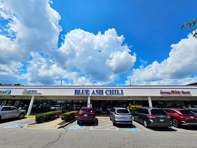 Blue Ash Chili's unassuming strip mall exterior hides culinary treasures that have kept Cincinnatians coming back since 1969. Sometimes the best food hides in plain sight.