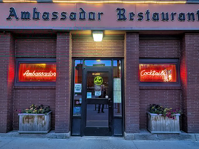 The brick facade with glowing neon signs isn't trying to impress anyone—it's too busy preparing to blow your mind with what's inside.