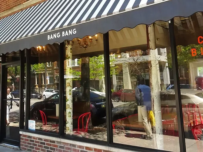 The iconic blue-striped awning of Bang Bang beckons pie lovers to this unassuming Logan Square treasure, where carb magic awaits.