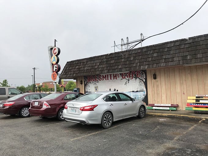 That vintage "CAFE" sign isn't just directing you to breakfast—it's pointing the way to burger paradise in Van Alstyne.