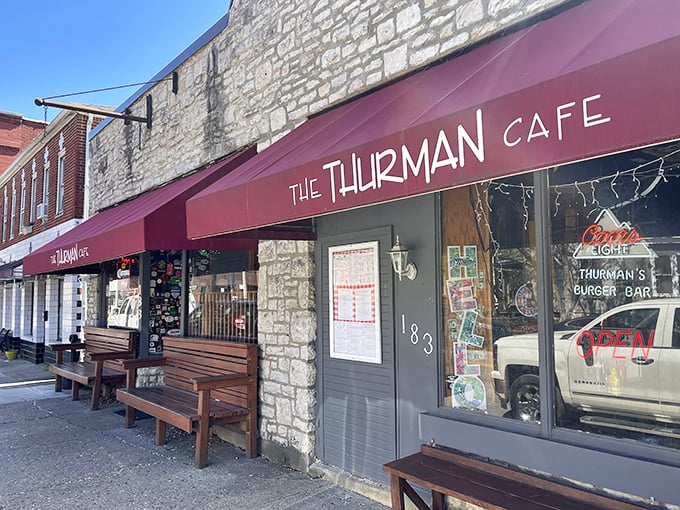 The unassuming stone facade of The Thurman Cafe in Columbus' German Village hides what might be Ohio's most legendary burger experience.
