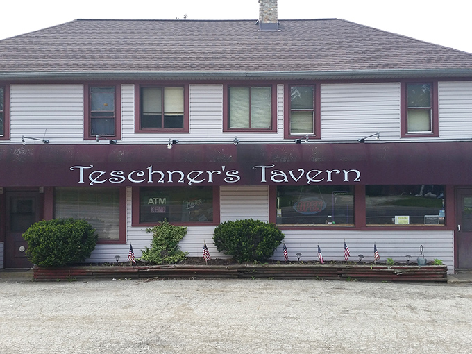 The unassuming exterior of Teschner's Tavern proves once again that culinary treasures often hide behind modest facades. Those picnic tables have witnessed countless Ohio celebrations.