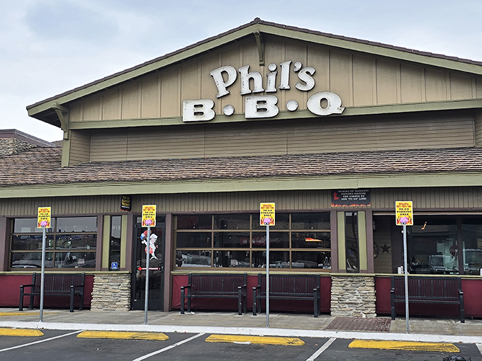The promised land of BBQ beckons with its rustic charm. Phil's BBQ's exterior might be humble, but inside awaits a smoky paradise that's worth every minute in line.