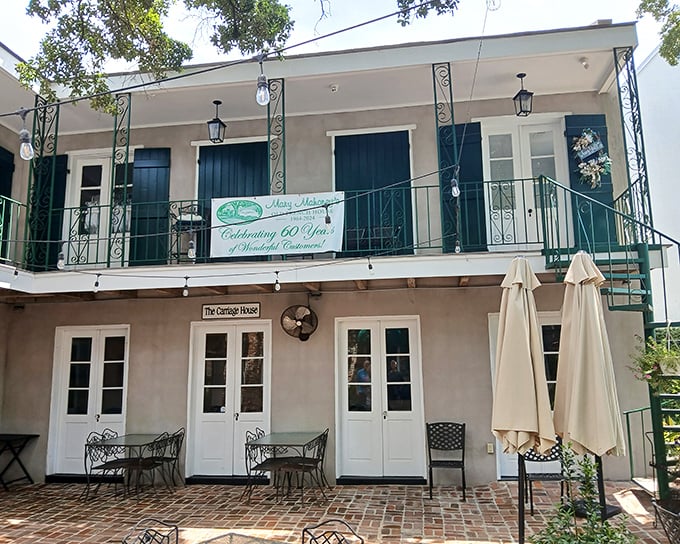 The stately façade of Mary Mahoney's whispers tales of Biloxi's past, while the wrought iron balcony practically begs you to sip a mint julep.