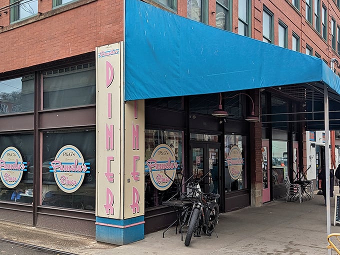 Another angle reveals this breakfast sanctuary, where Pittsburgh's morning magic happens one perfectly flipped egg at a time.