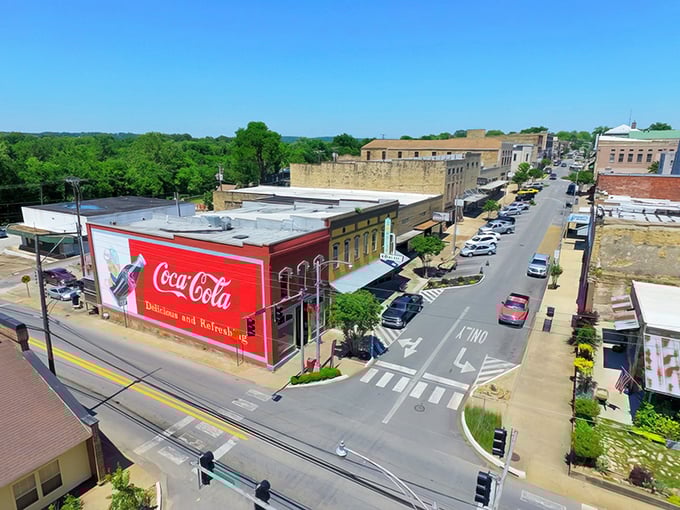 Downtown Batesville stretches before you like a Norman Rockwell painting come to life, complete with that iconic Coca-Cola mural that screams "Americana."