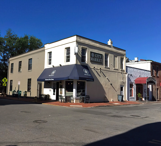 The bright blue exterior of Pie Society stands out in Savannah's historic district like a British accent at a Southern barbecue—unmistakable and oddly charming.