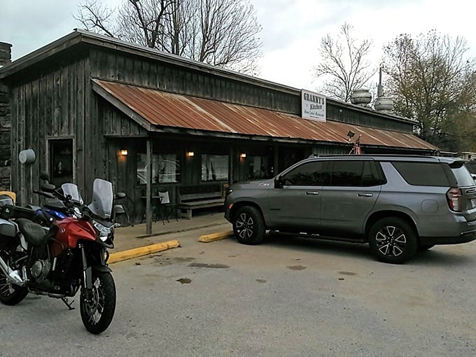 Even on cloudy days, Granny's Kitchen draws a diverse crowd – motorcycles and SUVs sharing the parking lot, united by the pursuit of homestyle cooking.